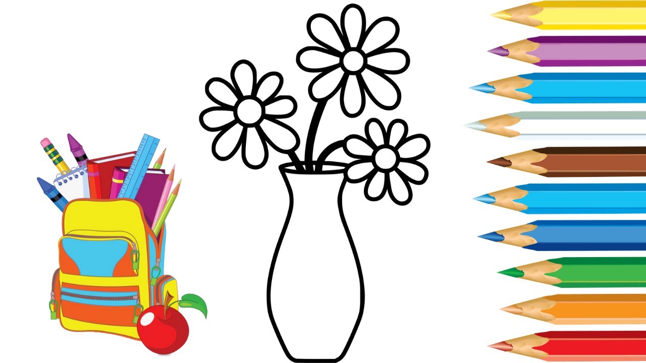 How to Draw a Flower guldasta step by step | Videos For Kids - YouTube