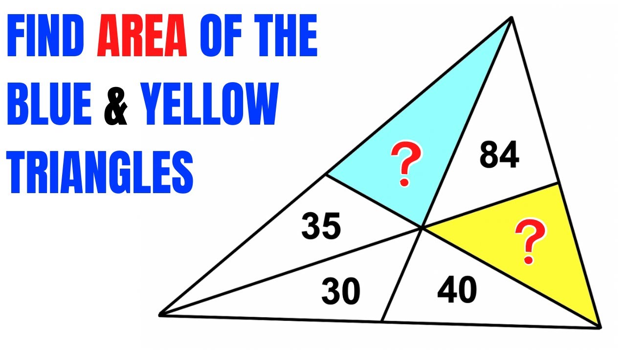 Can you find the area of Blue and Yellow triangles? | Important ...