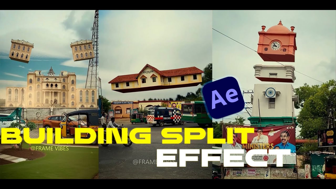 3D BUILDING SPLIT EFFECT - AFTER EFFECTS - YouTube