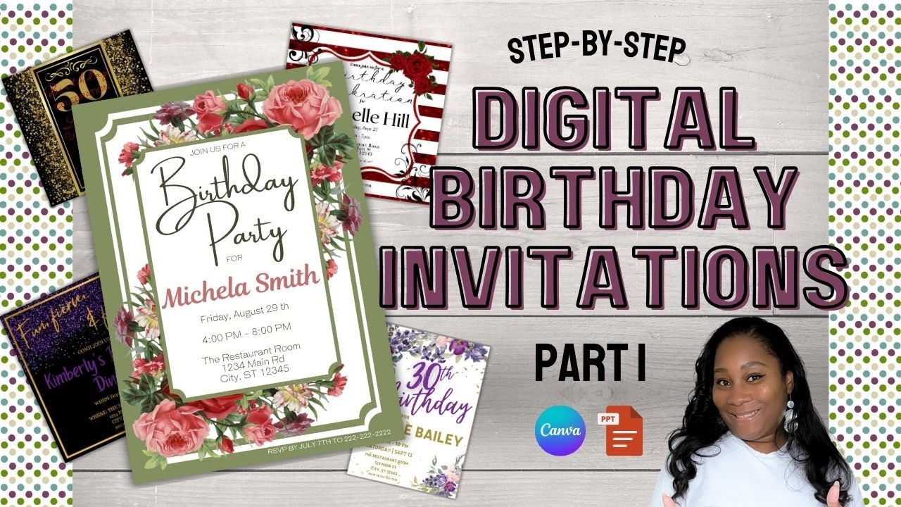 How to Make Digital Birthday Invitations | Canva Tutorial (Step-by-Step ...