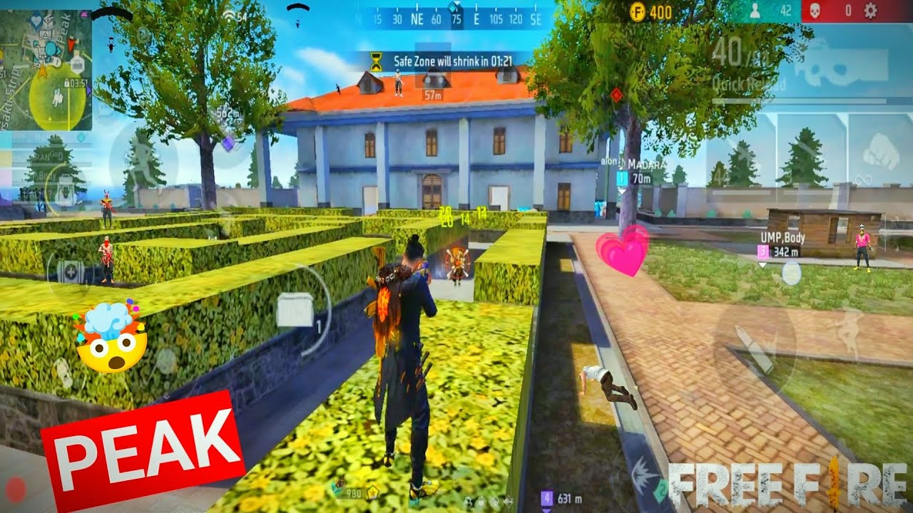 Free Fire|Peak Me Op Gameplay|9 Kill |Peak Me Squad Ke Sath Rank Push ...