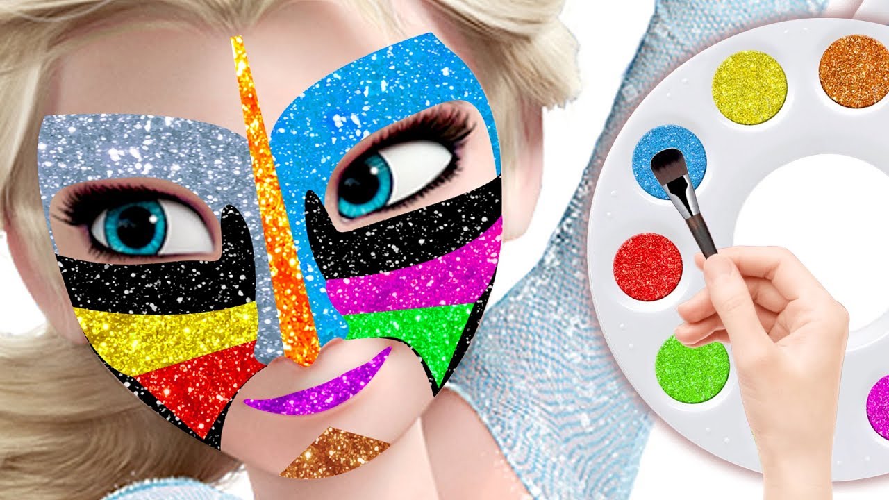 Elsa Face Painting Learn Colors for Children Body Painting Finger ...