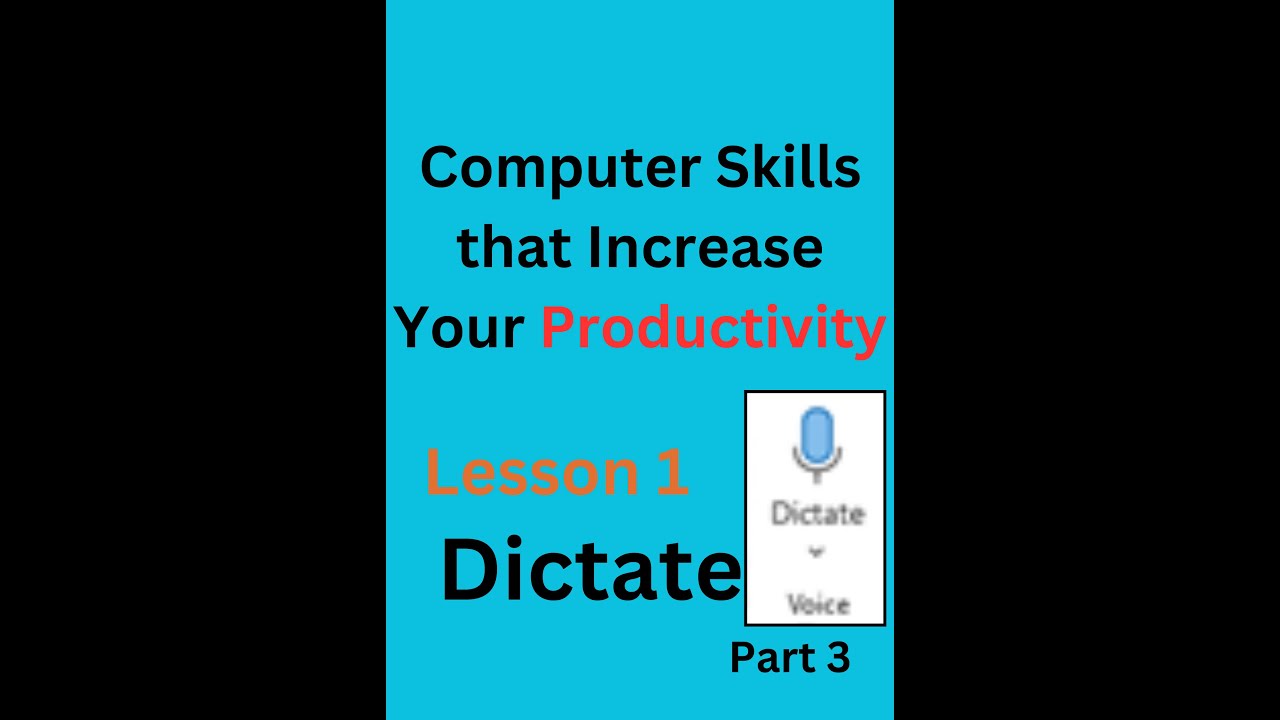 Computer Skills-Lesson 1 Dictate part 3#dictate - YouTube
