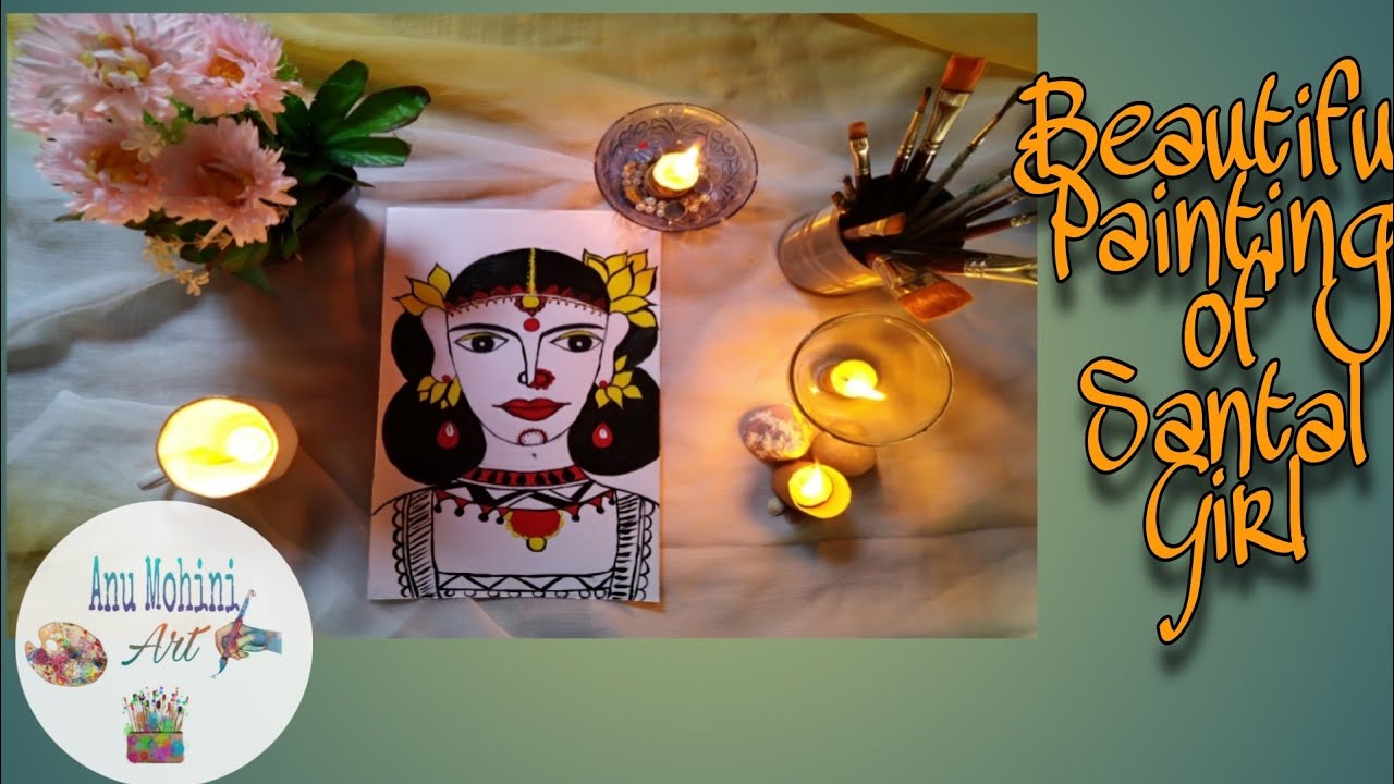 || Santal Girl Painting || Acrylic Painting || DLY Art || Figure ...