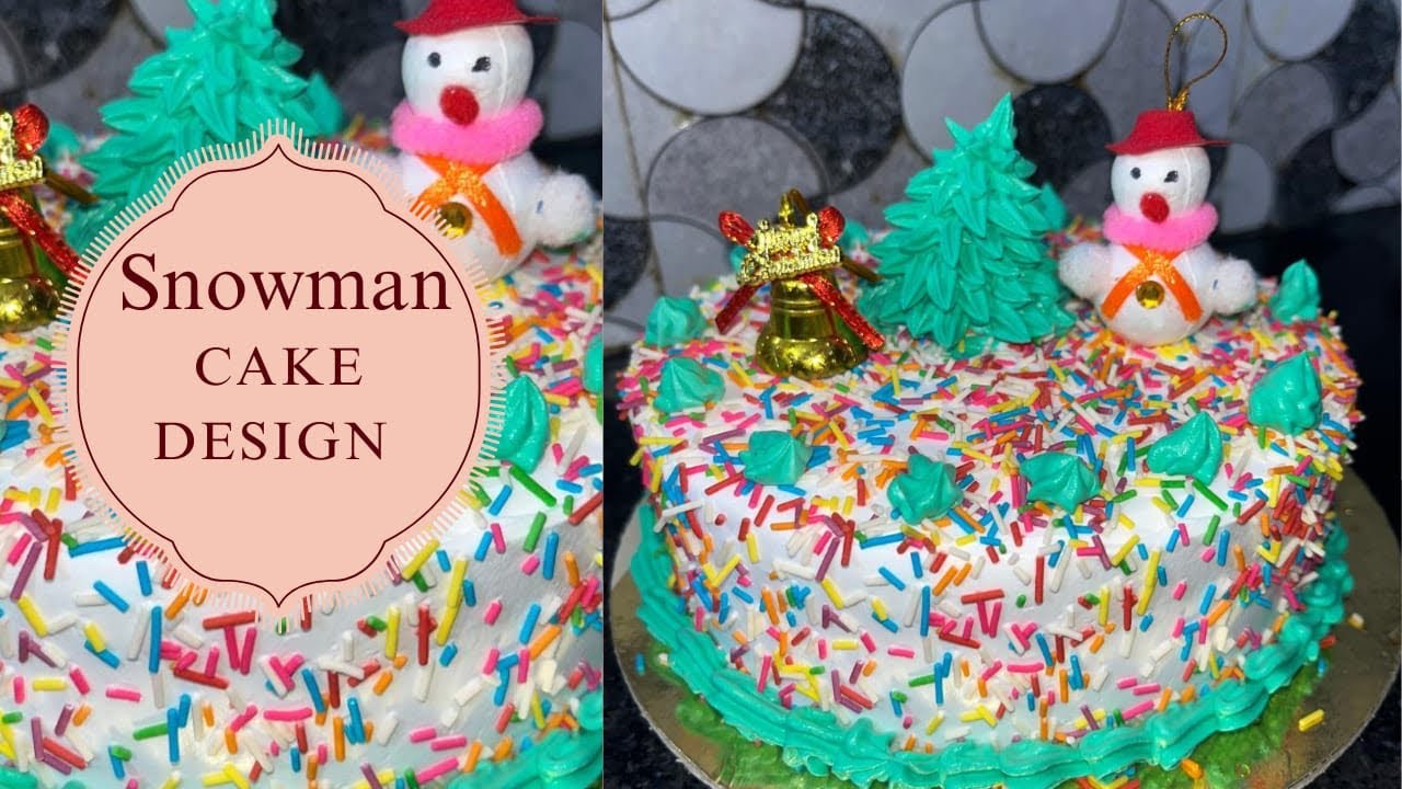 Christmas Day special snowman ☃️ cake design|xmas tree 🌲 cakes design ...