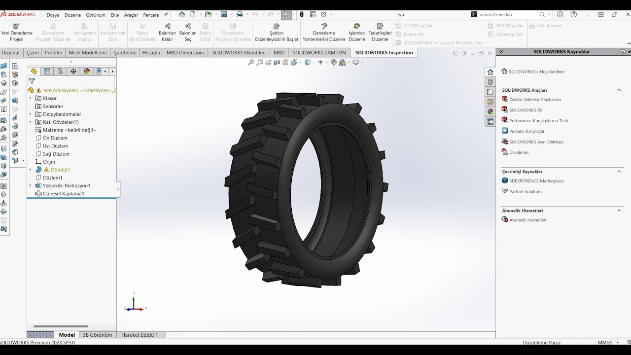 Tractor Tyre Desing With Solidworks - YouTube