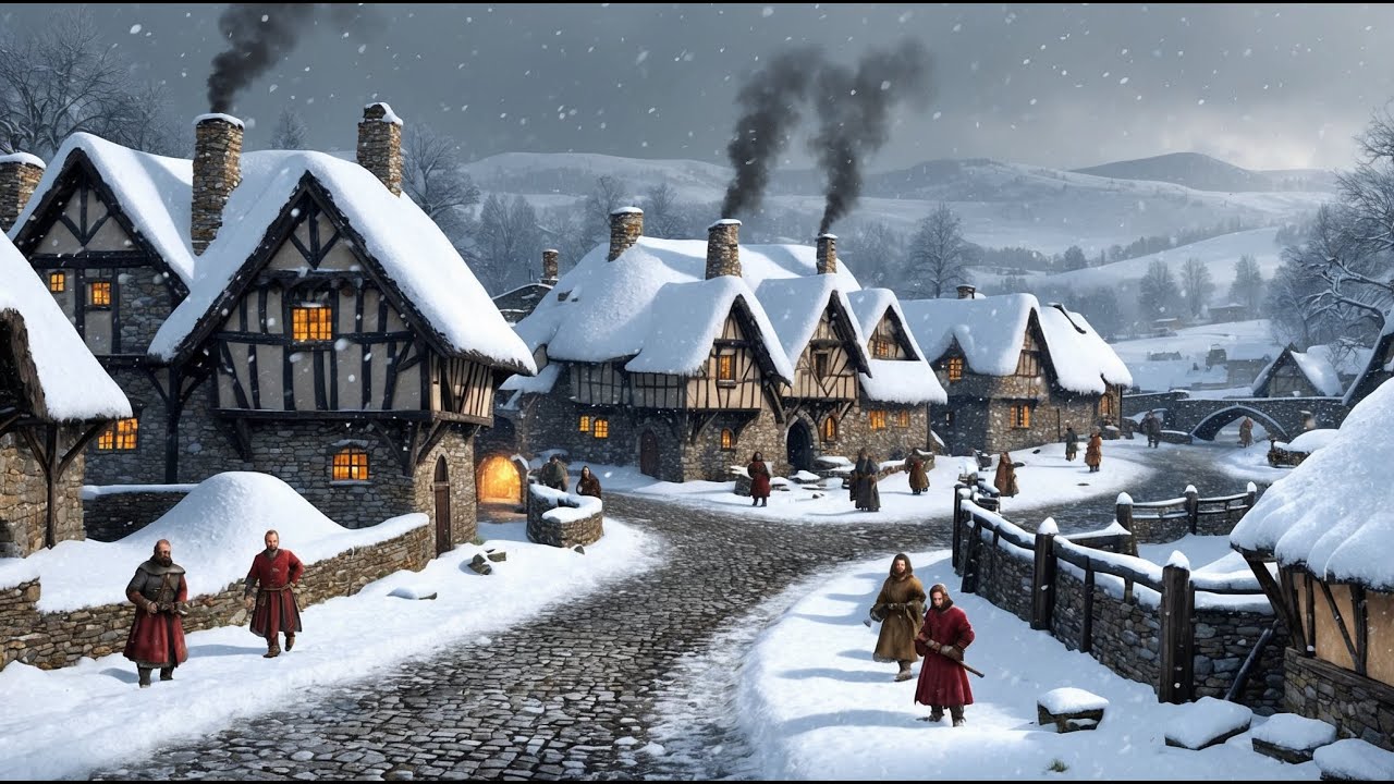Enchanting Celtic Winter - A Snowy Village & Medieval Chill Music for ...
