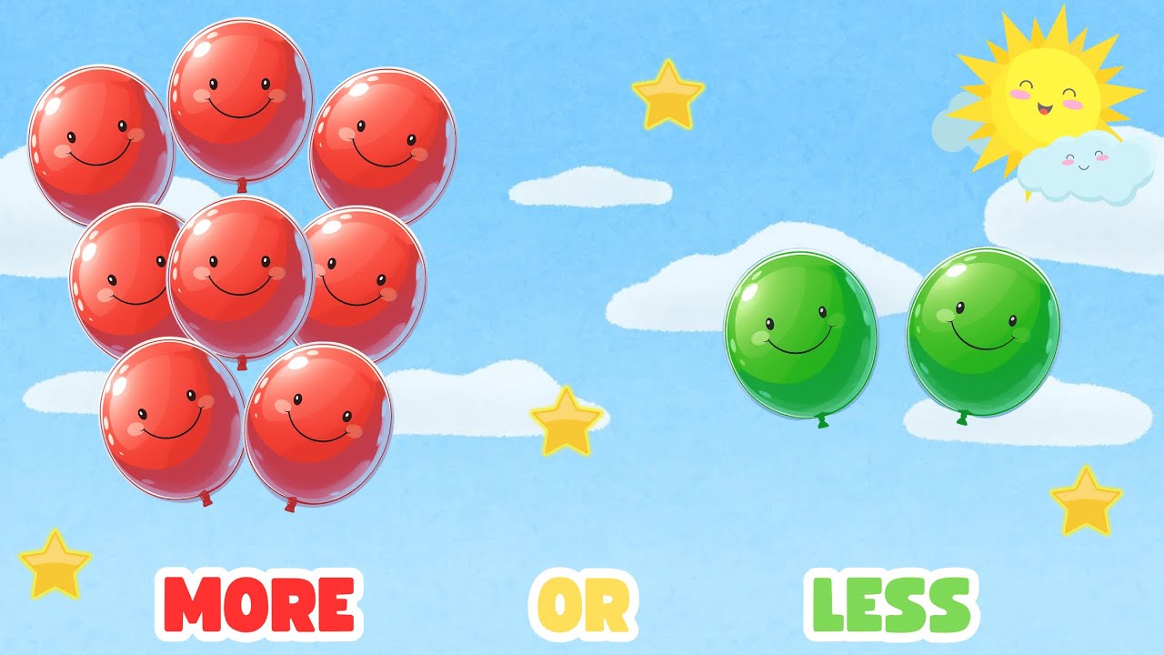 More or Less 🎈– Educational Video for Kids - YouTube