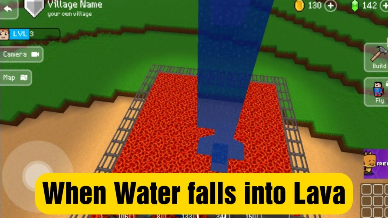 When water Falls Into Lava - Block Craft 3d: Building Simulator Games ...