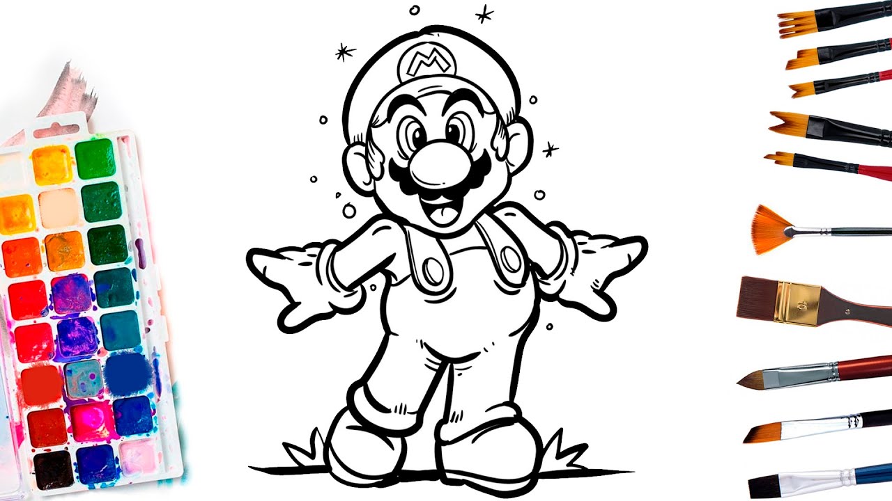 Mario Coloring And Drawing | Super Mario Bros Movie Coloring Page - YouTube