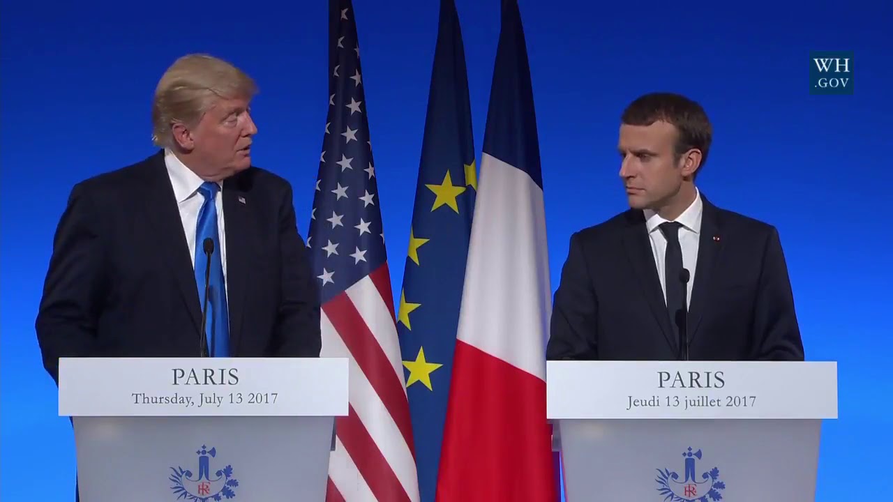Press Conference: Donald Trump with Emmanuel Macron in Paris - July 13 ...