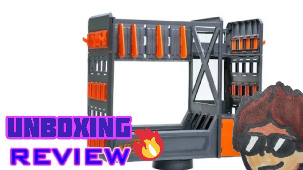 nerf storage rack, unboxing y review - YouTube