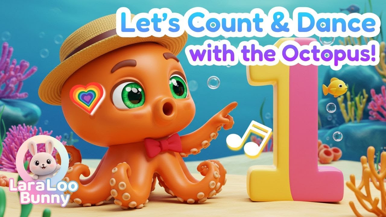 🐙🎶 Octopus Number Song 🌈 | Learn to Count from 1 to 8 for Kids 🔢💛 - YouTube