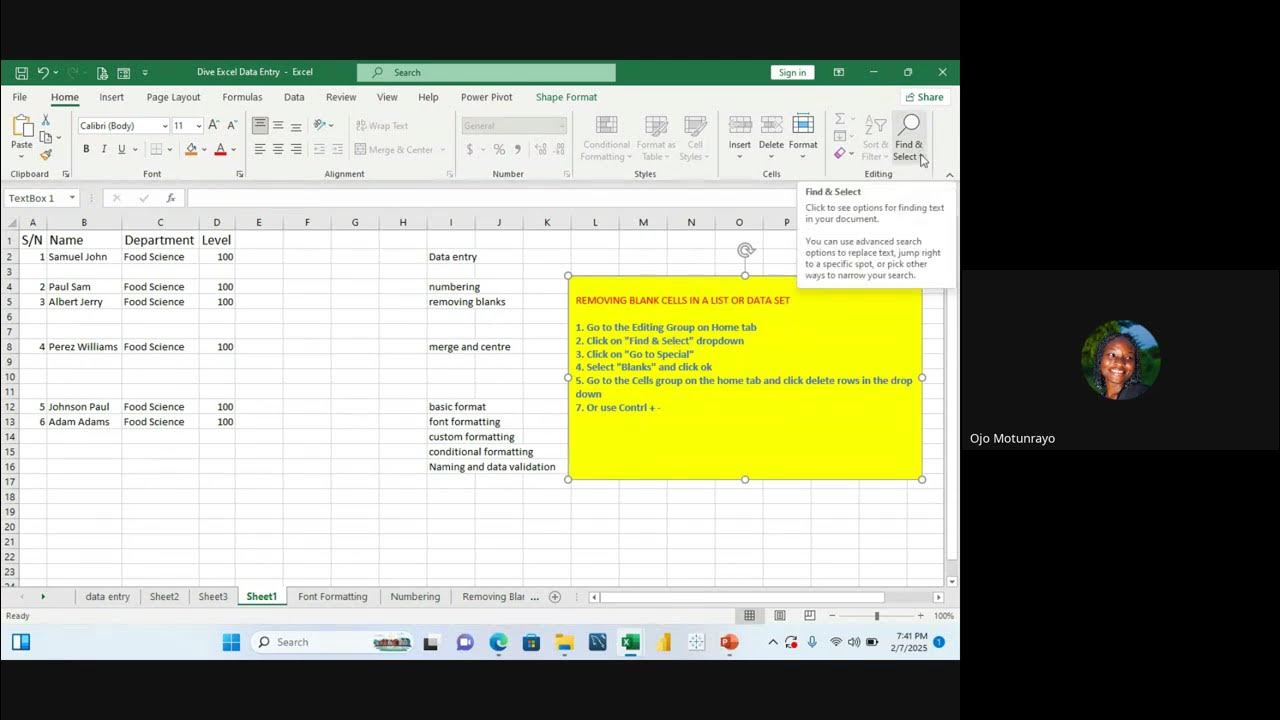 Data Entry, Formatting and Validation in Excel - YouTube