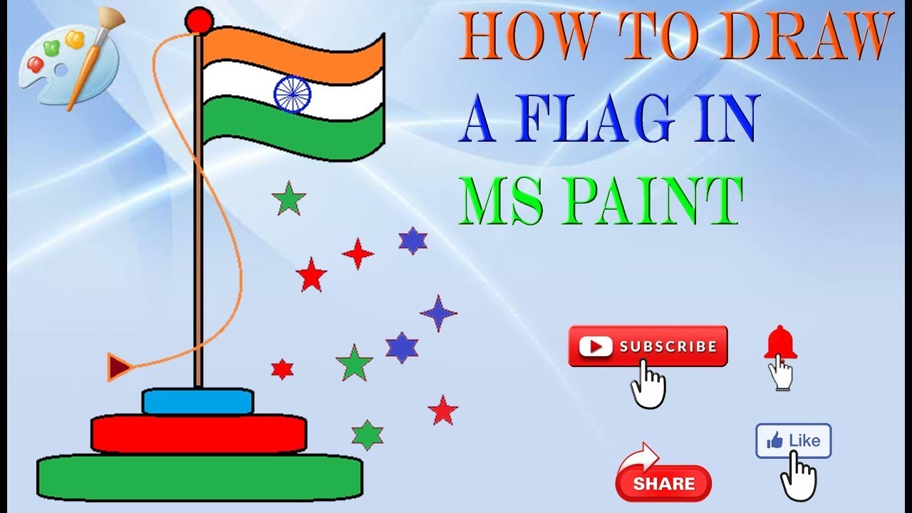 How to make 🇮🇳 Indian Flag in MS Paint l Angel's Cyber Cafe - YouTube