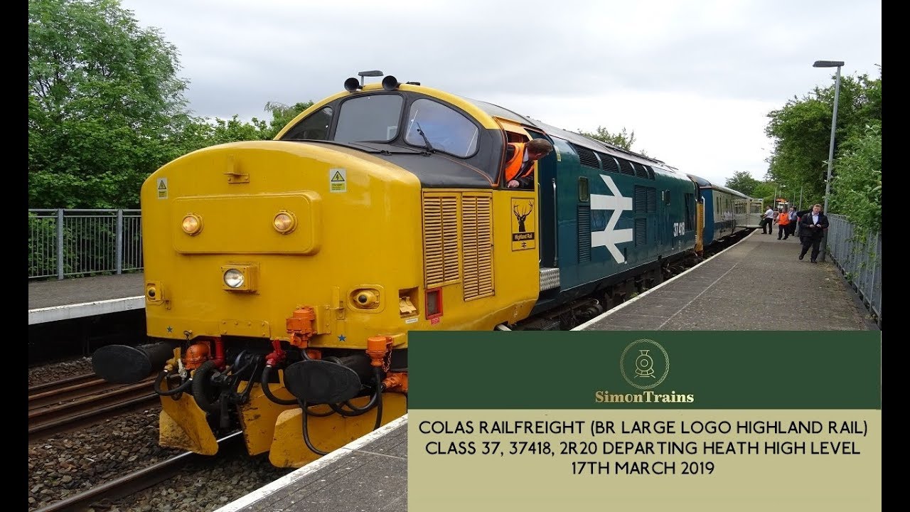 BR Class 37, 37418, 2R20 departing Heath High Level (17th June 2019 ...