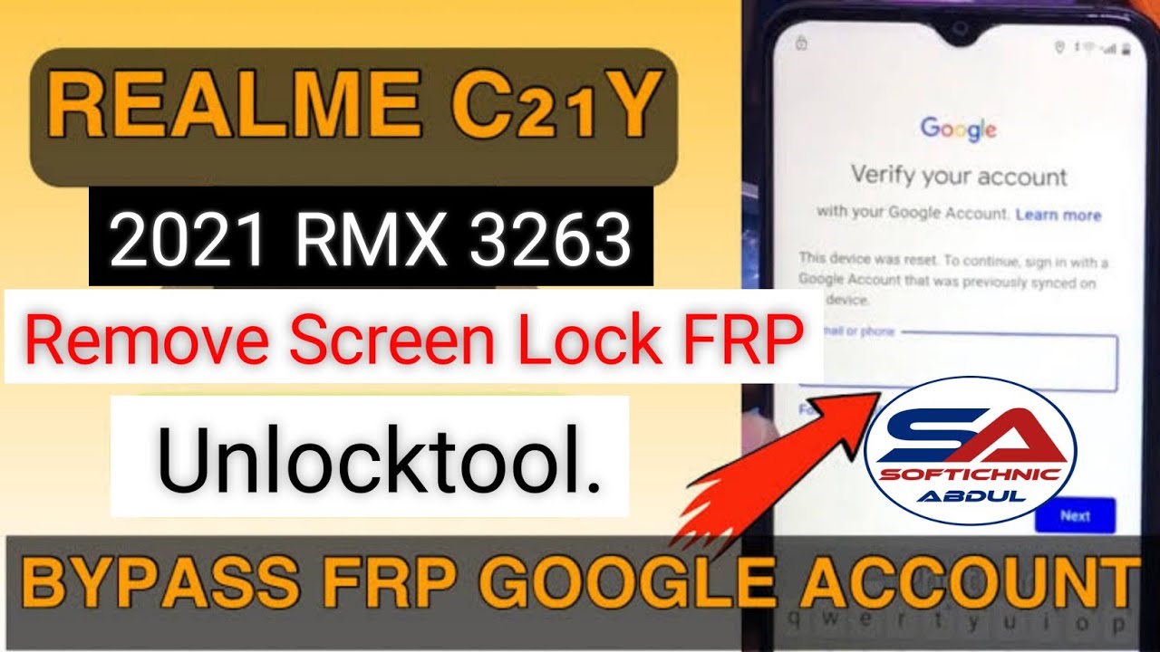 Realme C21Y (Rmx3263) format frp unlocktool by softichnic - YouTube