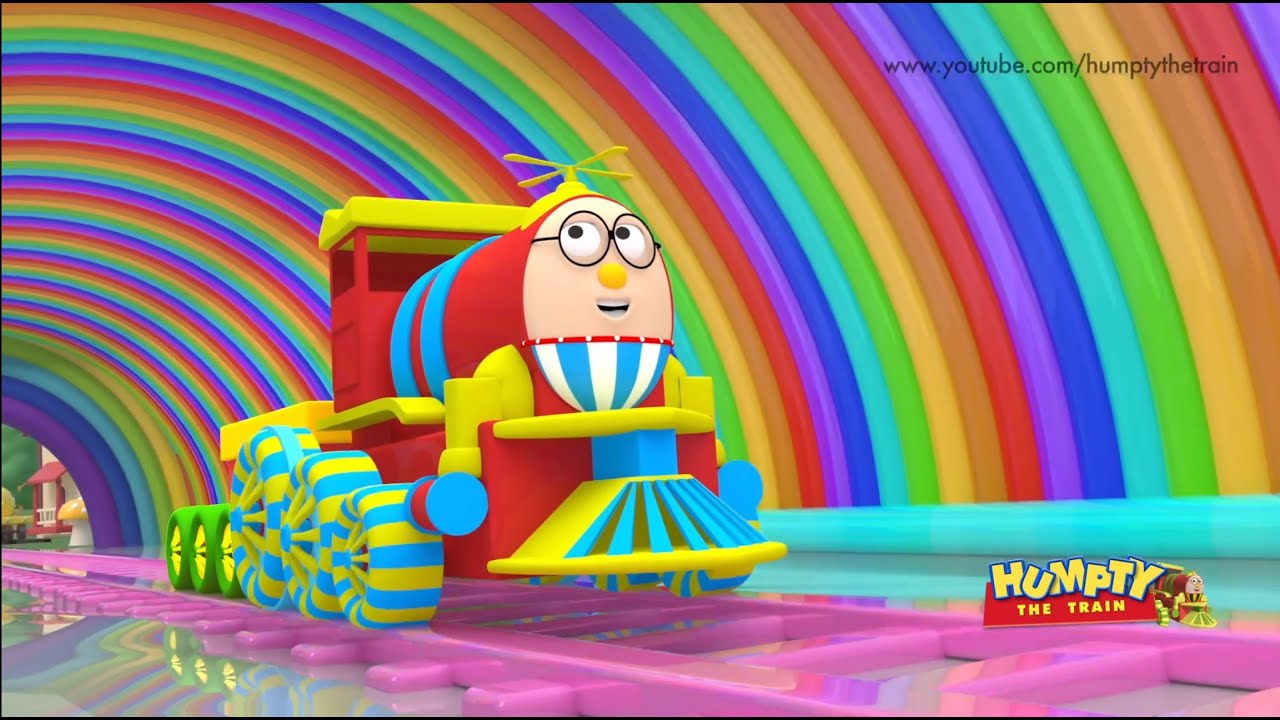 Humpty the Train 🚆| Rainbow Tunnel Color Song for Kids 🌈 | Nursery ...