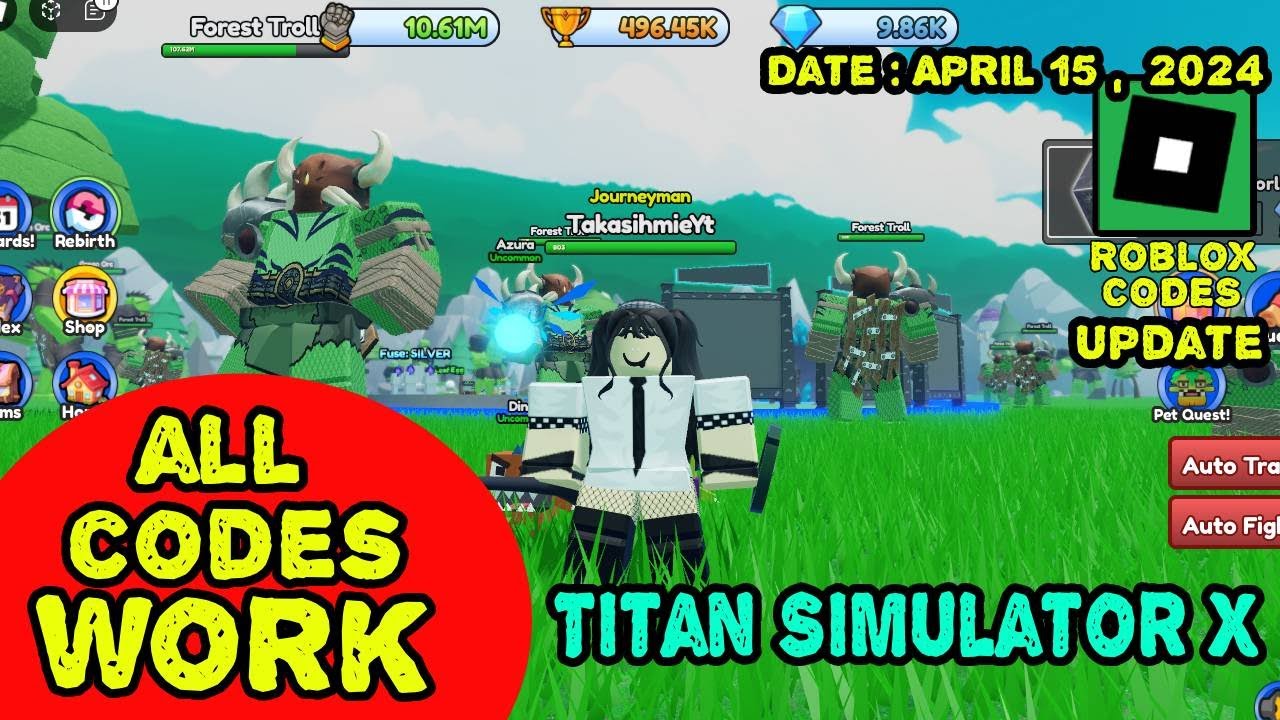 All Codes Work Titan Simulator X Roblox, April 15, 2024 #roblox - YouTube