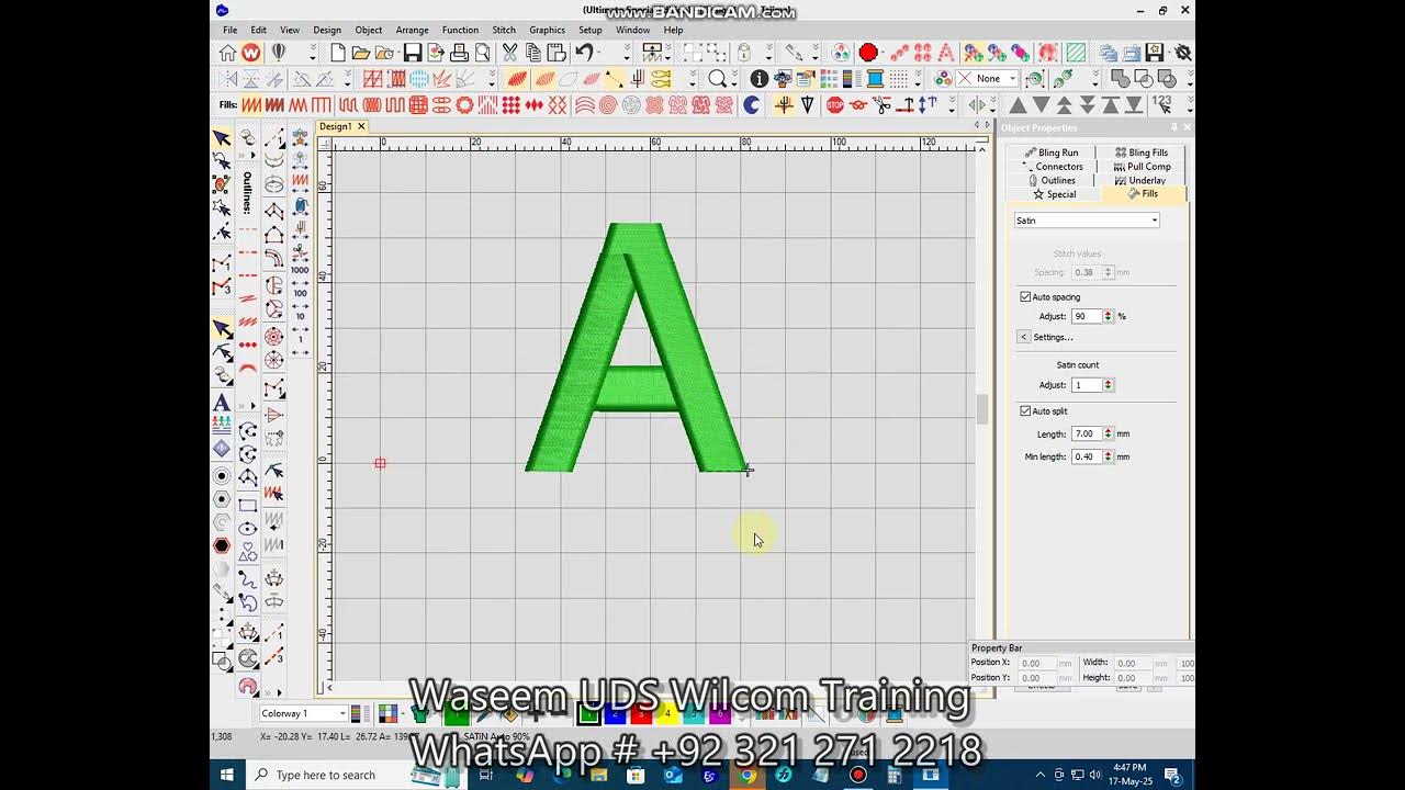 Wilcom Satin use I UDS 2025 A I new start wilcom - YouTube