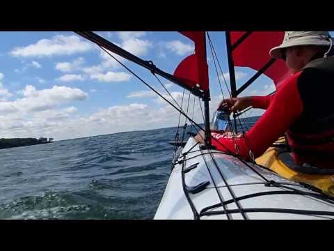 Kayak Sailing with Falcon Sails  Video 1