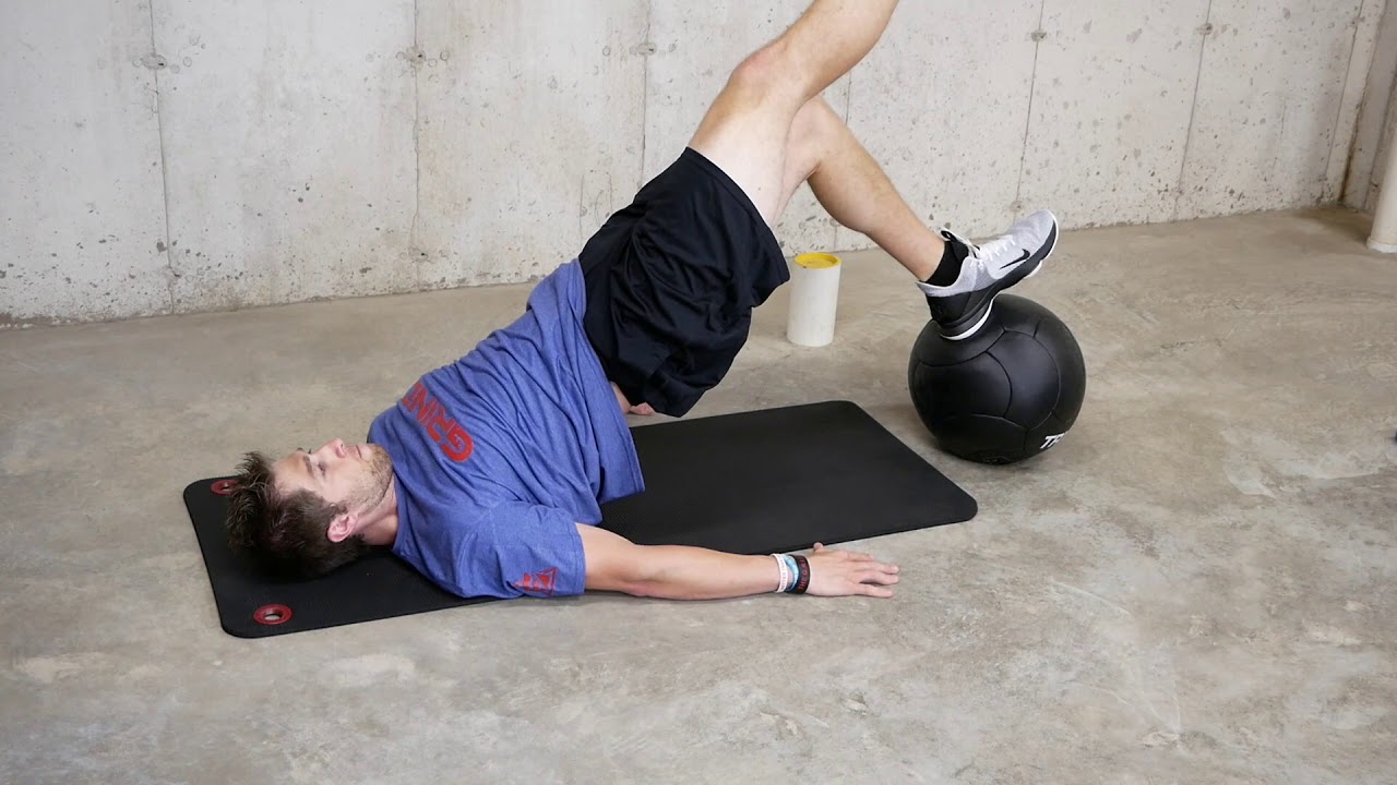 Med Ball Single Leg Hip Bridge - YouTube