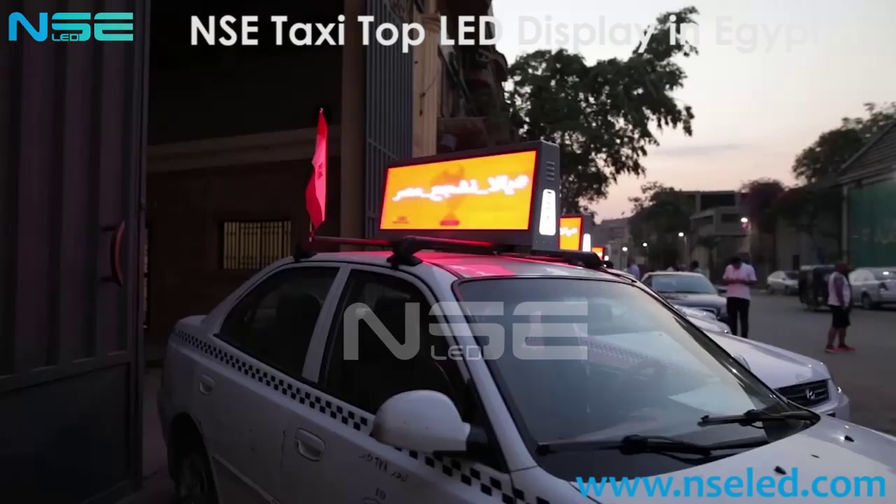 NSELED High Brightness Taxi Top LED Display in Egypt - YouTube