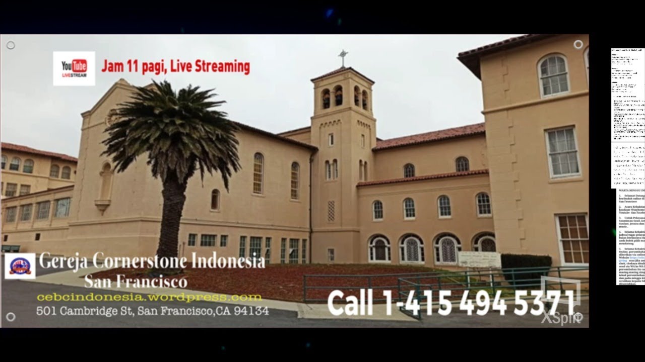 Gereja Cornerstone Indonesia, San Francisco 22 03 2020 - YouTube