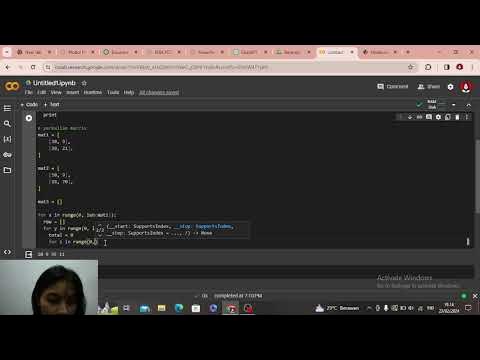 PEMROGRAMAN MATRIX | PYTHON #googlecolab - YouTube