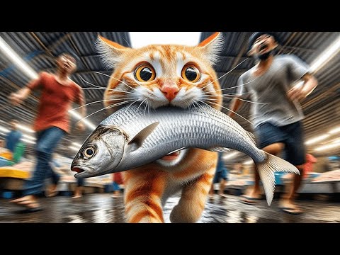 The cat stole fish from its owner's aquarium and ate it 🥰 ! #ai #cat ...