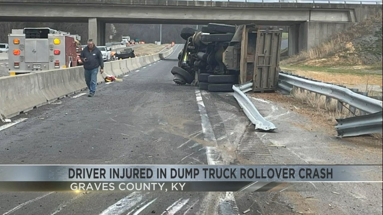 Driver injured in dump truck rollover crash in Graves County - YouTube