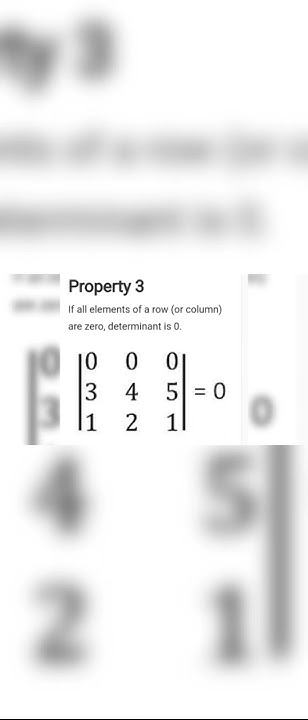 Properties of Determinant #determinant #matrices - YouTube