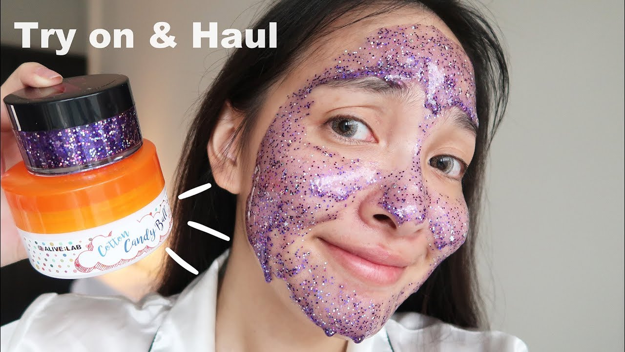 Try on Haul glitter mask and clear blackhead แกะกล่องลองมาส์กกลิตเตอร์ ...