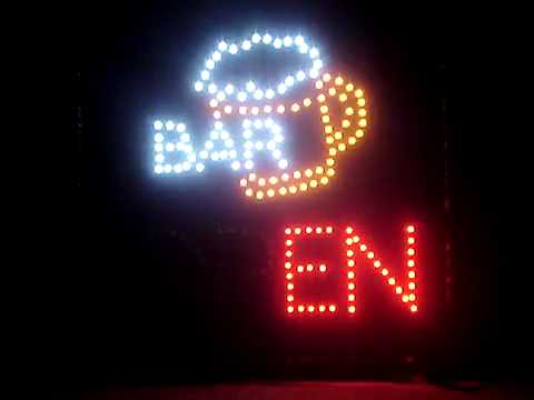 Bar OPEN Large Motion LED Sign - YouTube