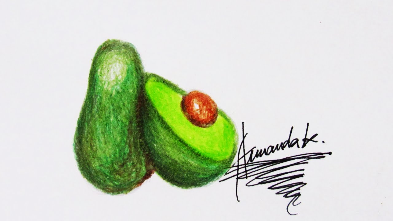 COMO DESENHAR ABACATE / HOW TO DRAW AVOCADO | Amanda Karla - YouTube