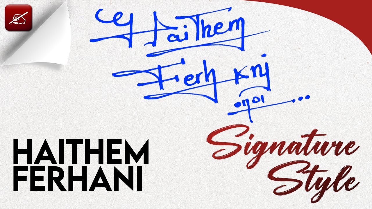️ Haithem Ferhani Name Signature Design - H Signature Style - How to ...