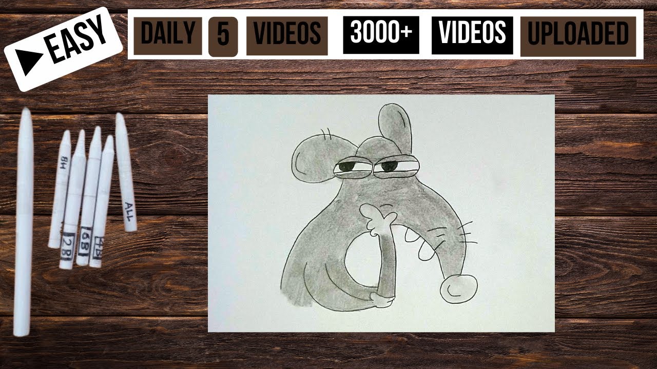 Thinking rat drawing for kids | How to draw Thinking rat | Thinking rat ...
