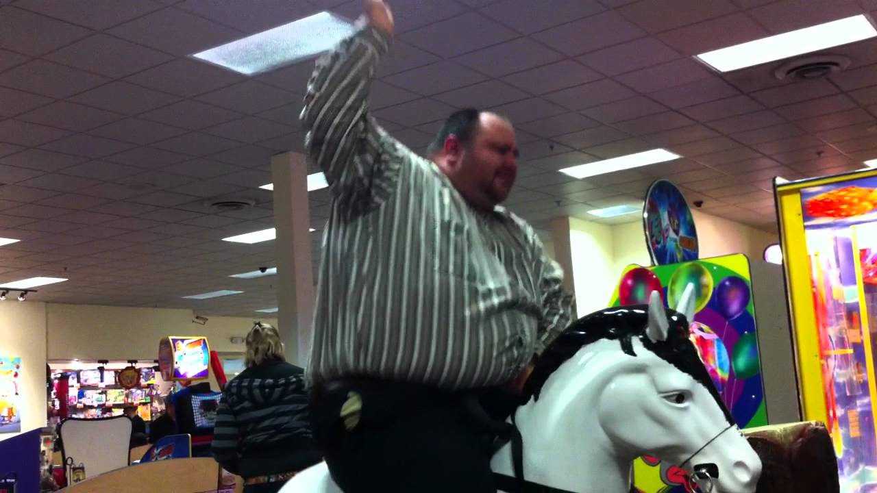 fat man vs mechanical horse - YouTube
