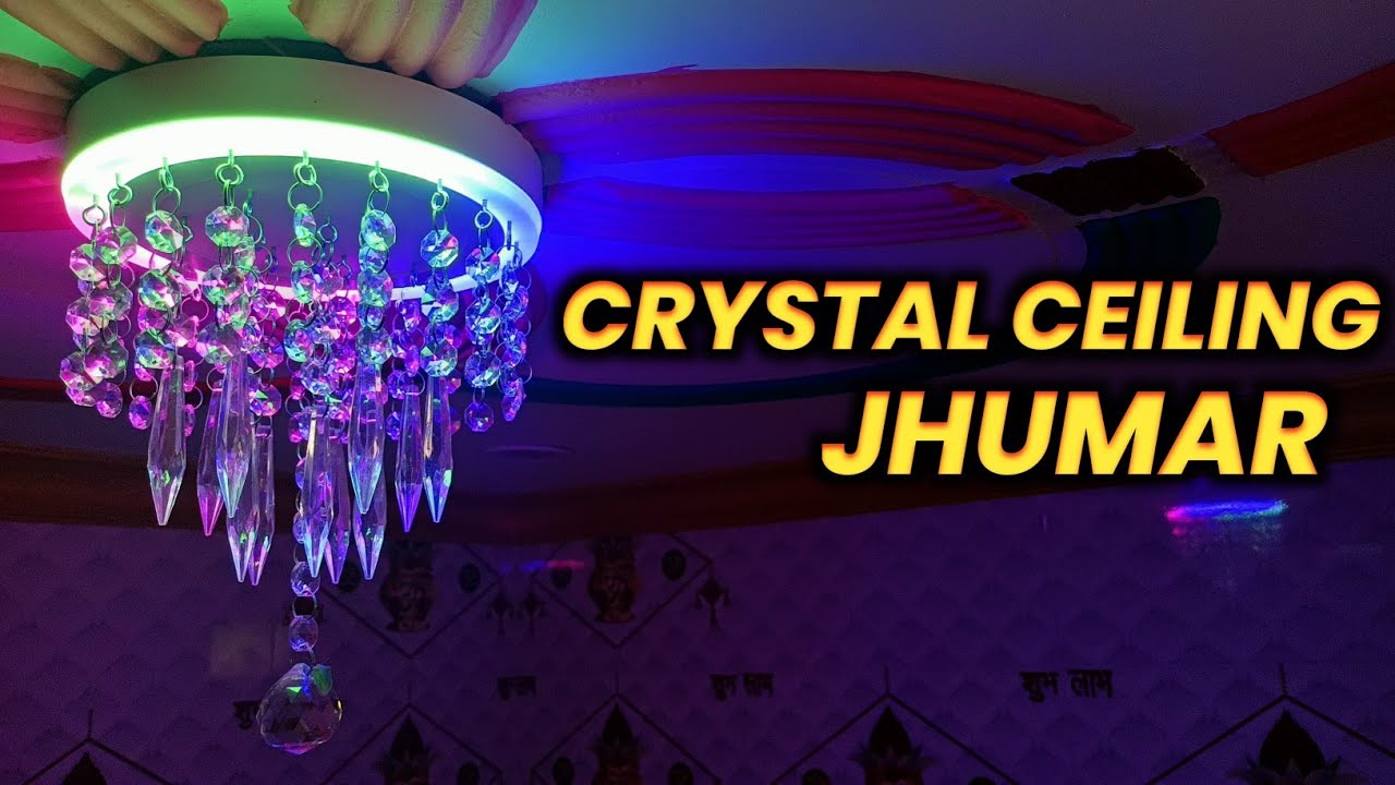 Birthday decoration ideas at home | Jhumar light | Crystal Jhumar Rgb ...