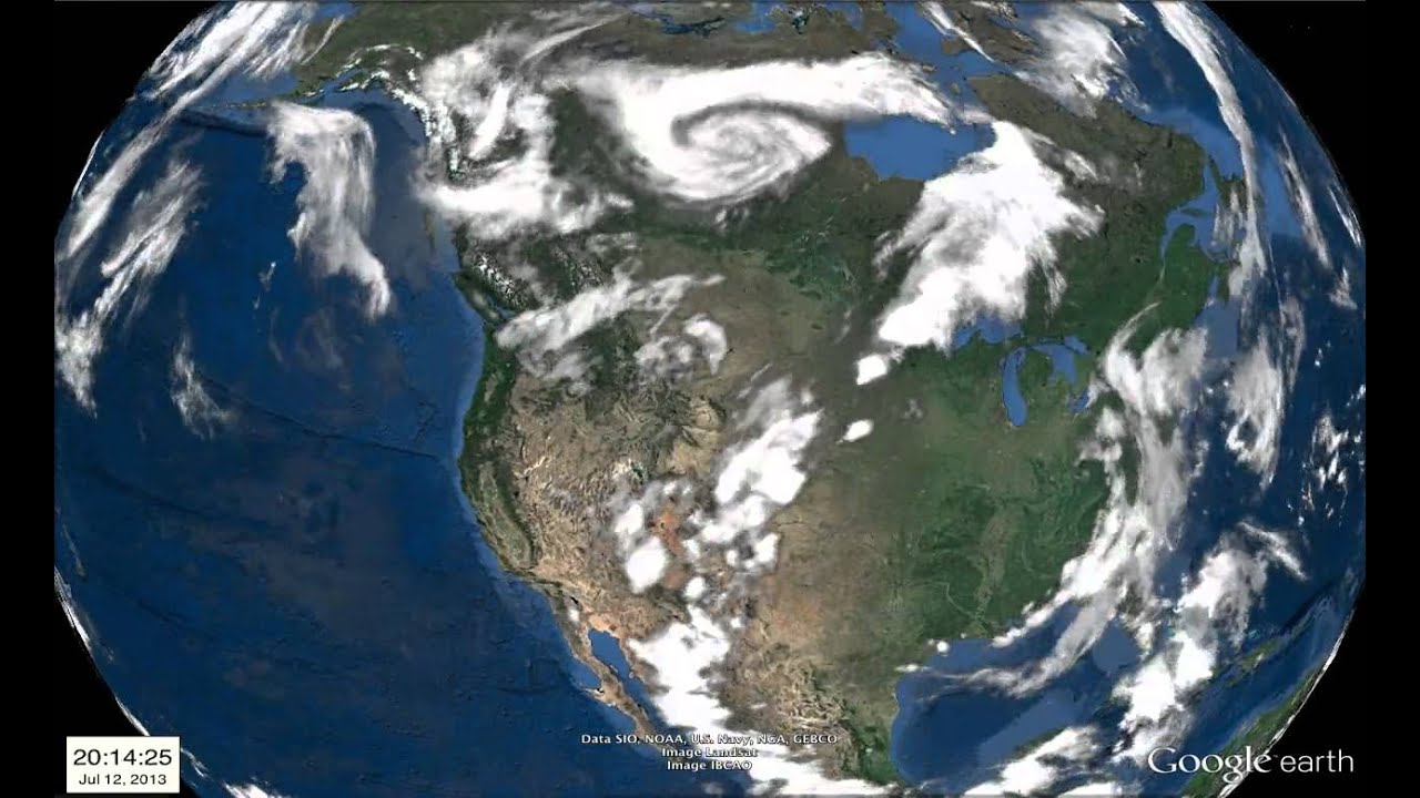 Weather animation from Google Earth - North America, July 2-17, 2013 ...