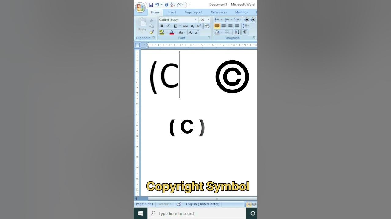 How to insert Copyright Symbol in word || 😲🔥 #shorts #microsoftword ...