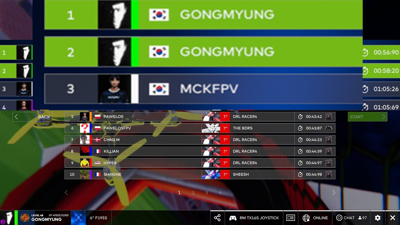DRL Simulator CM01( Faster than MCK 김민찬 보다 빨라!) #droneracingleague #드론 ...