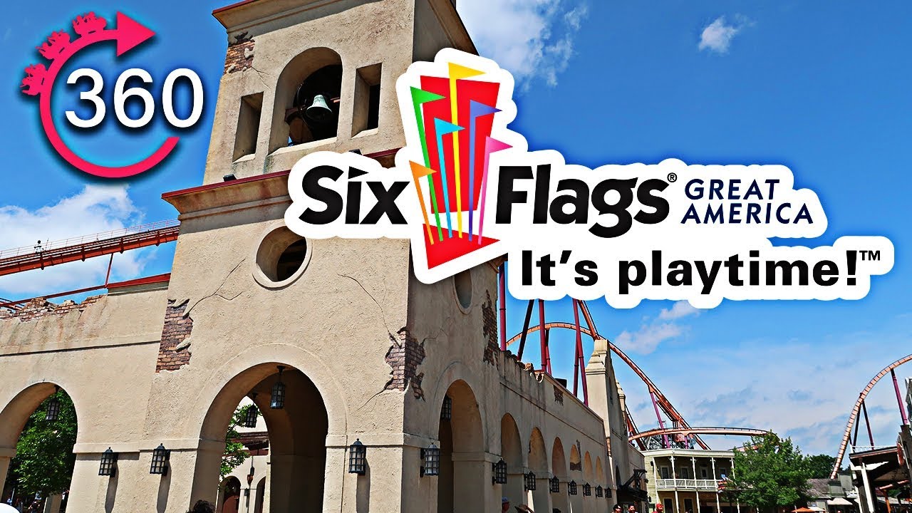 360º Walk through of Six Flags Great America - Gurnee, IL - YouTube