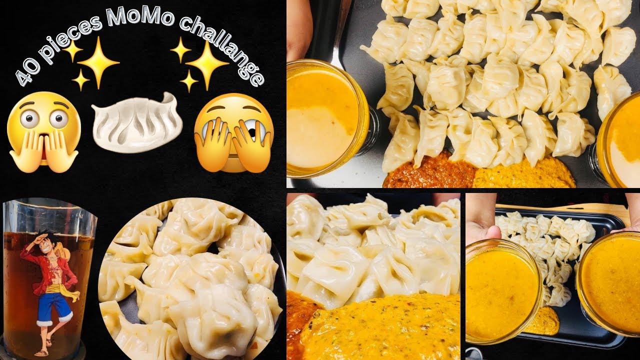 40 PIECES MOMO CHALLENGE | CAN I FINISH IT ALL? | @suziemukbang - YouTube