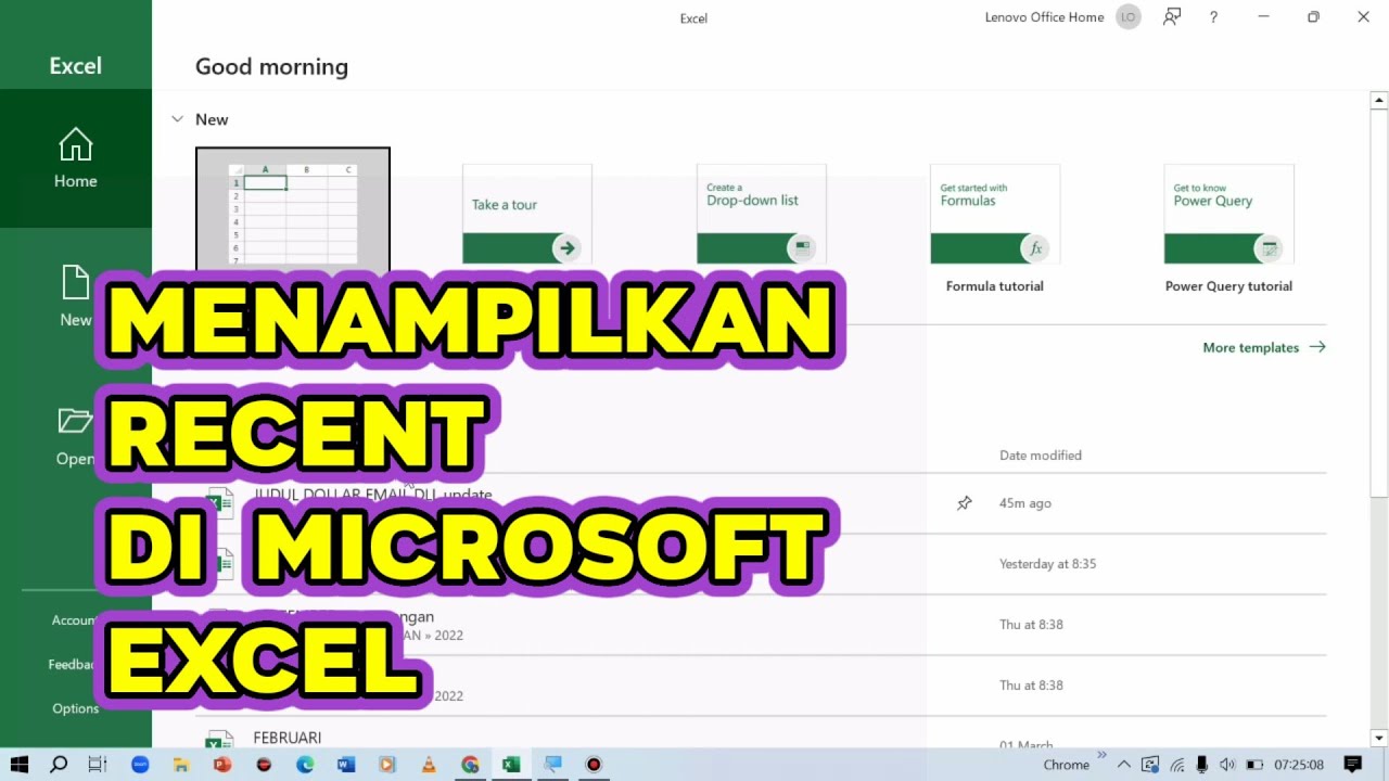 Tutorial Memunculkan Kembali Recent Document Pada Microsoft excel - YouTube