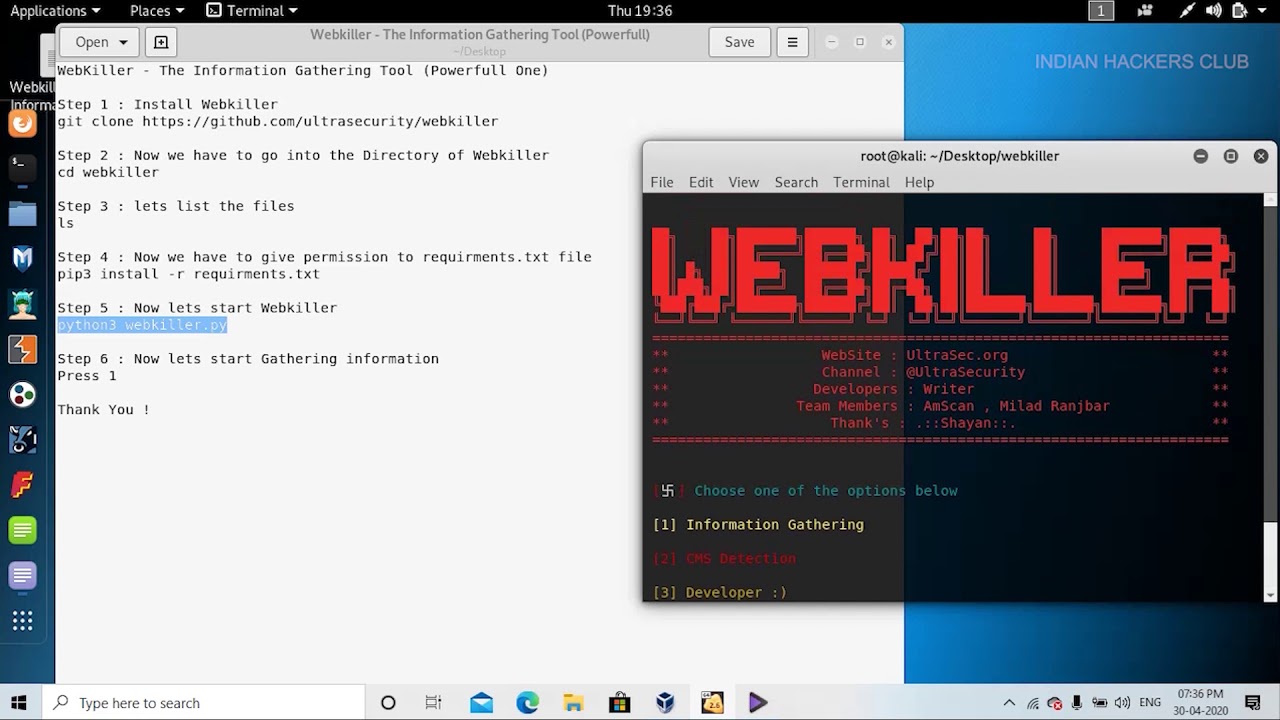 How to gather Information with WebKiller ? The Information Gathering tool - YouTube