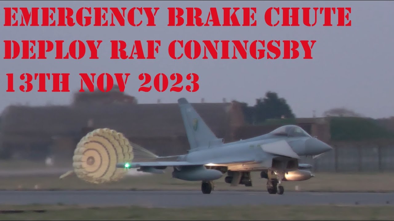 RAF Coningsby Emergency brake chute deploy 13th November 2024 - YouTube