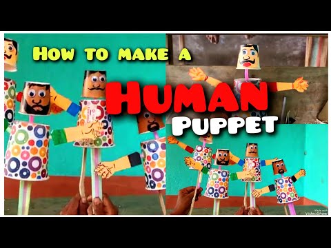 making a puppet man made of paper glass & cup - YouTube