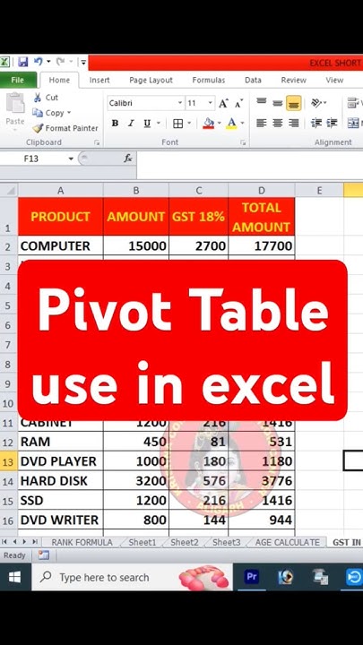 Pivot table kaise banaye excel me | pivot table excel in hindi | pivot table in excel #excel # ...