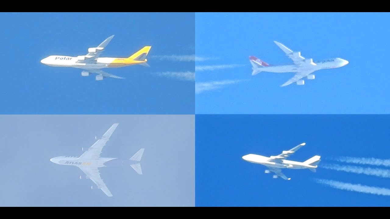 8 Boeing 747'S at HIGH ALTITUDE | Polar, UPS, Cargolux, Atlas Air ...